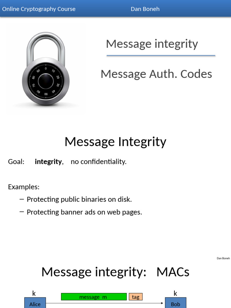 CH 2 - Message Integrity | PDF | Error Detection And Correction ...
