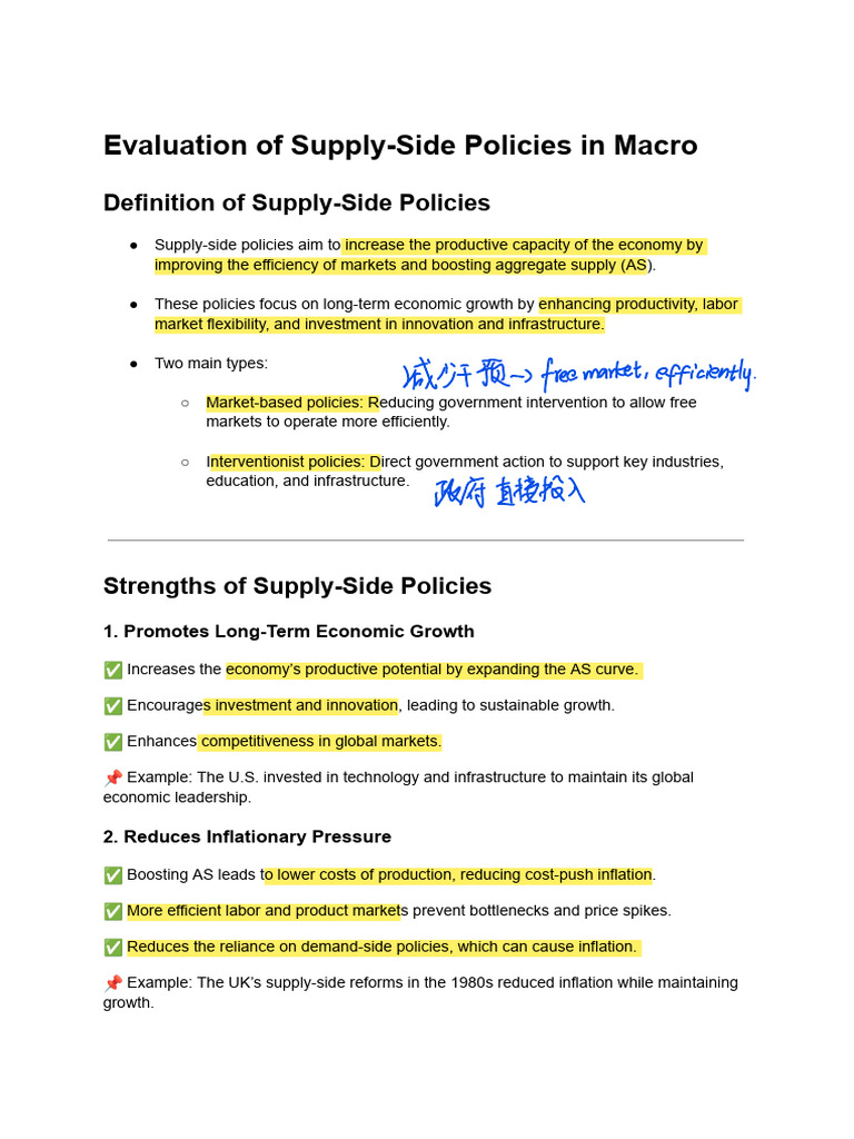 Macro-Supplyside policy-AO3 | PDF | Supply Side Economics | Tax Cut