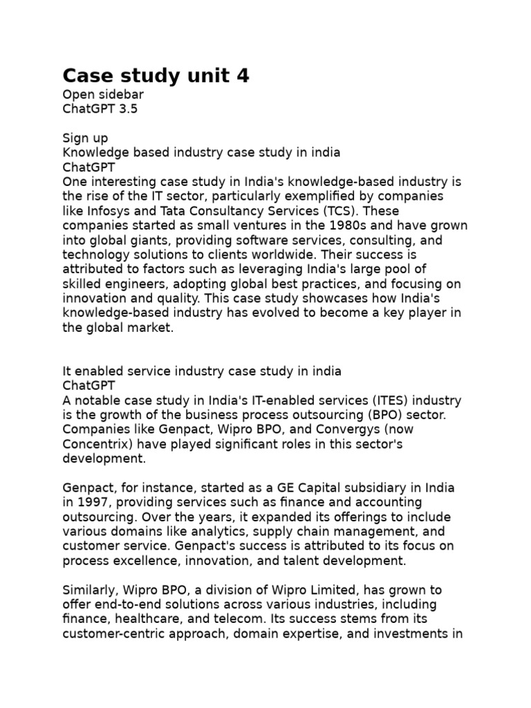 Case Study Unit 420240526135754 | PDF | Business Process Outsourcing ...