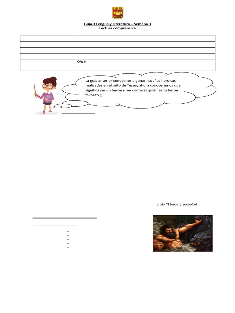 LENGUAYLITERATURA-SEPTIMOAB-OA3-GUIA3-SEMANA3 | PDF | Héroe | Poesía épica