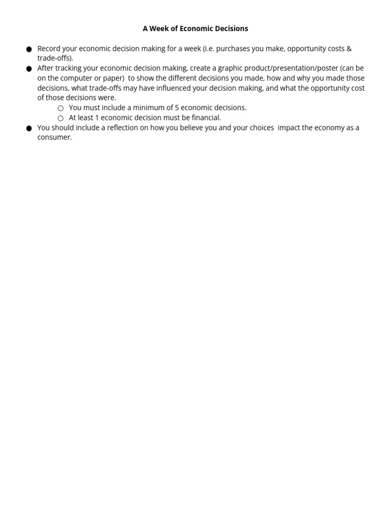 A Week of Economic Decisions | PDF