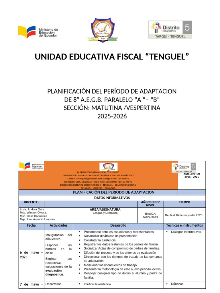 Básica SUP - Plan - Adaptación 2025-26 | PDF