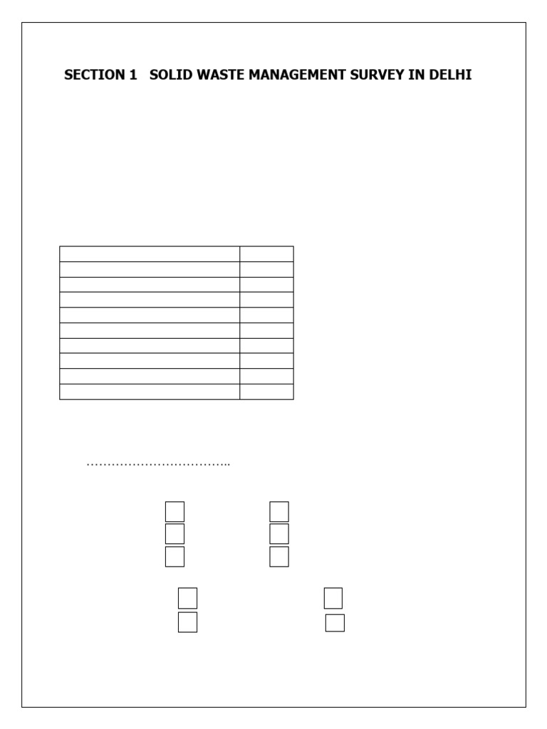 Questionnaire_SOLID WASTE | PDF | Waste | Waste Management