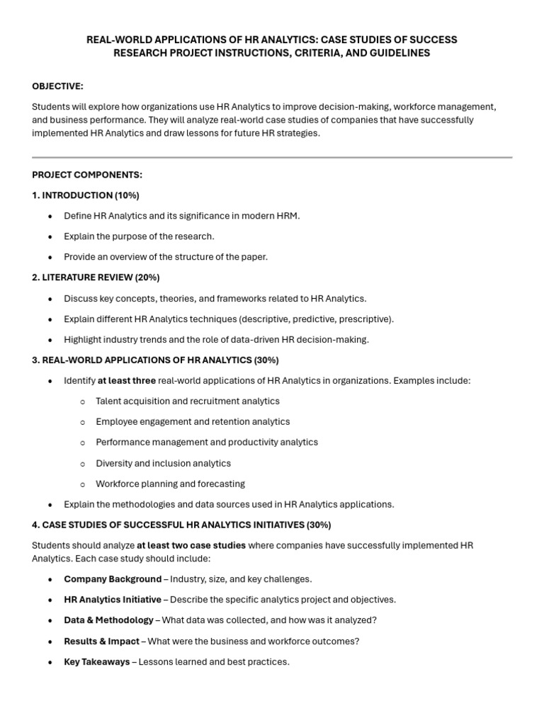 HR Analytics Research Project Instructions Criteria and Guidelines ...