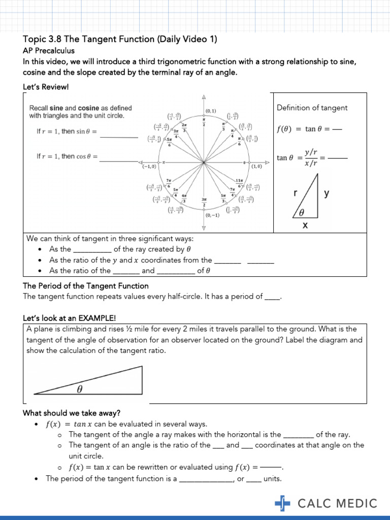 Set 7 Guided Notes AP Daily Videos | PDF | Trigonometric Functions ...