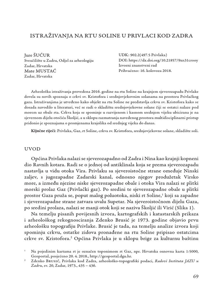 šućur istraivanja_na_rtu_Soline_u_Privlaci_kod_Zadra | PDF