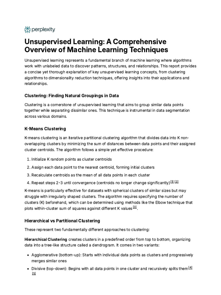 Unsupervised Learning - A Comprehensive Overview of | PDF | Principal Component Analysis ...