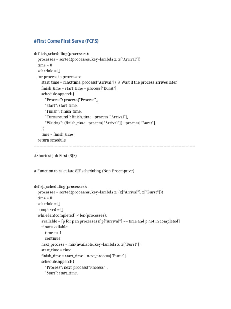 Cpuschedulingalgorithms Pdf Algorithms Operations Research