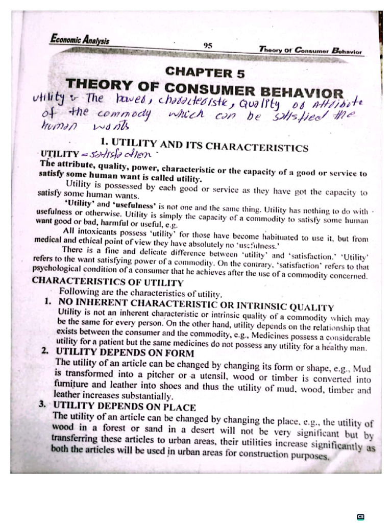 Theory of Consumer Behaviour Economics | PDF
