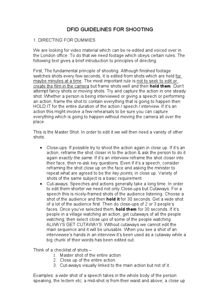 Directing For Dummies | PDF | Close Up | Leisure