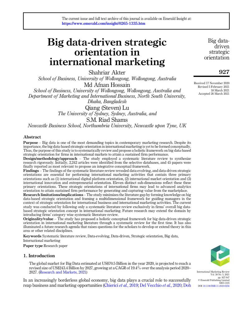 Big Data-Driven Strategic Orie | PDF | Big Data | Data