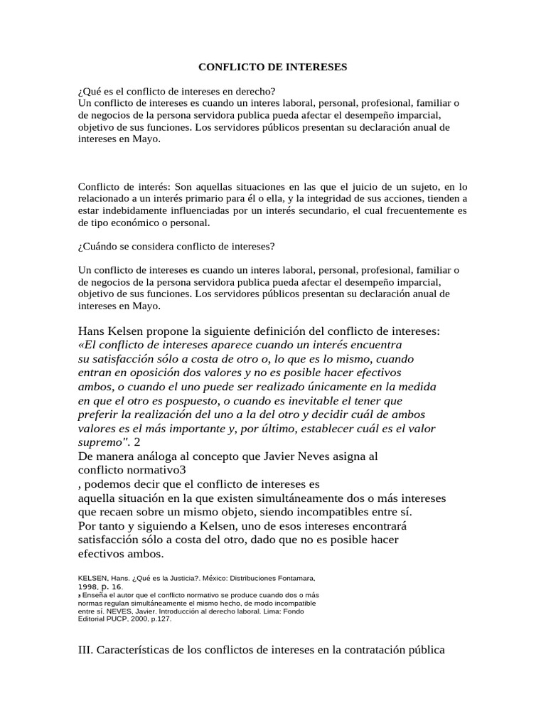 Conflicto de Intereses en Servidores Públicos | PDF | Justicia | Crimen ...