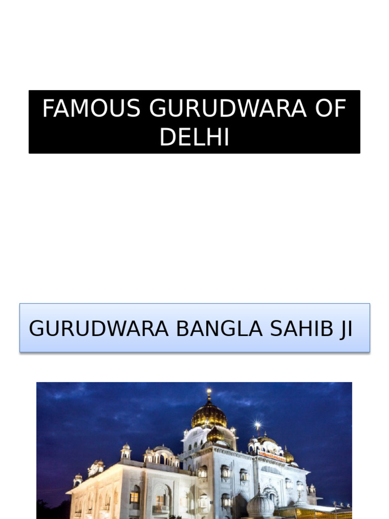 Famous Gurudwara of Delhi | PDF | Punjab | Indian Religions