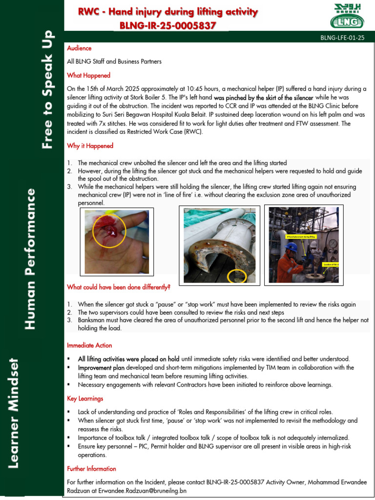 BLNG LFE - Hand Injury Lifting Activity | PDF | Occupational Safety And ...