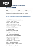 Grade 8 English Grammar 80 Questions Worksheet With Answers | PDF ...