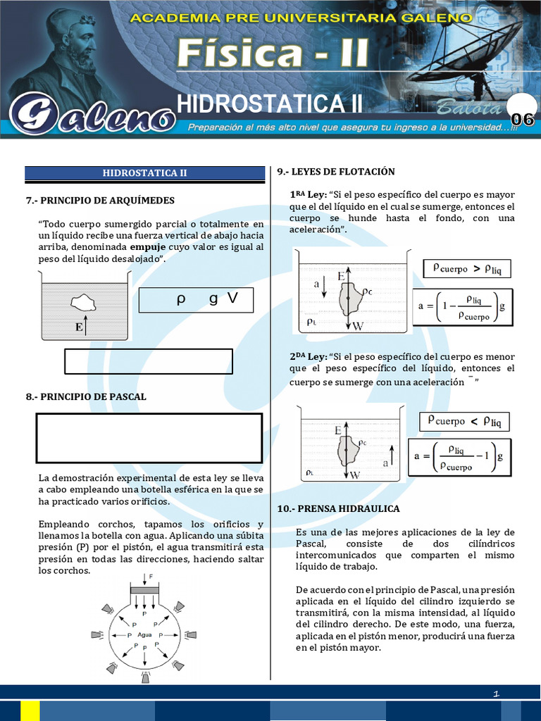 Hidrostatica II | PDF | Cantidades fisicas | Cantidad