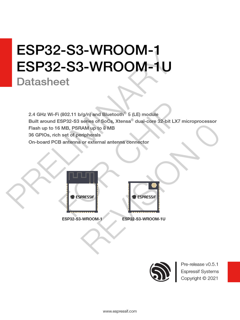 Espspecsheet | PDF | Booting | Microcontroller