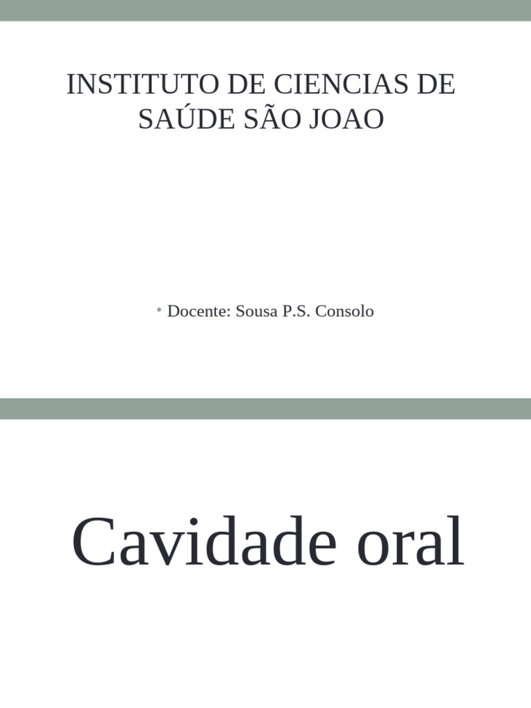 Estruturas e Funções da Cavidade Oral | PDF | Boca | Língua