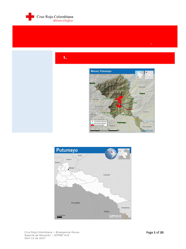 Redhum Co Sitrep 10 Emergencia Mocoa Cruzroja 20170417 Ep 20554 | PDF ...