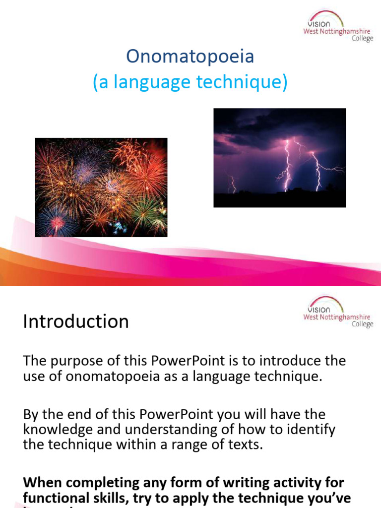 Understanding Onomatopoeia Techniques | PDF | Linguistics | Connotation