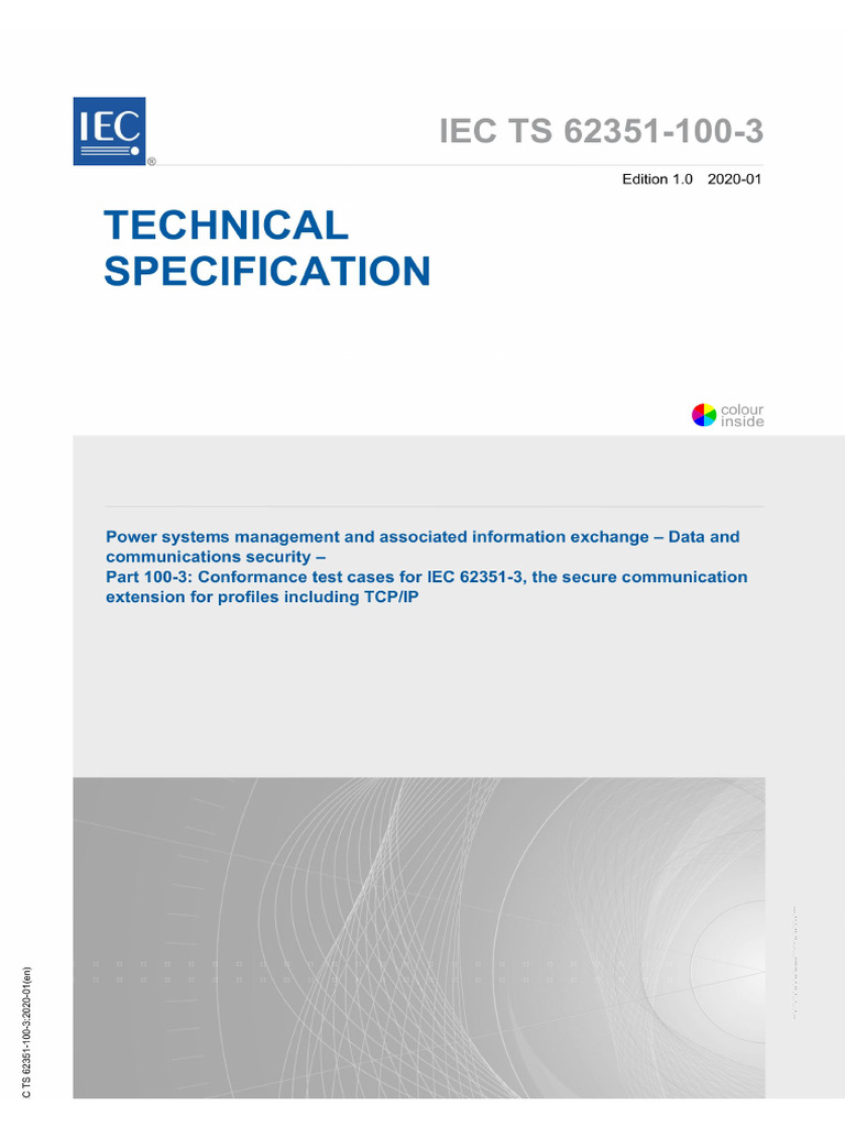 Iec TS 62351-100-3-2020 | PDF