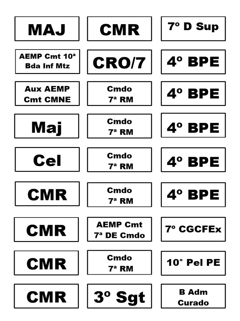Maj CMR Cro/7: 4º Bpe 4º Bpe 4º Bpe 4º Bpe 4º 4º Bpe Bpe | PDF