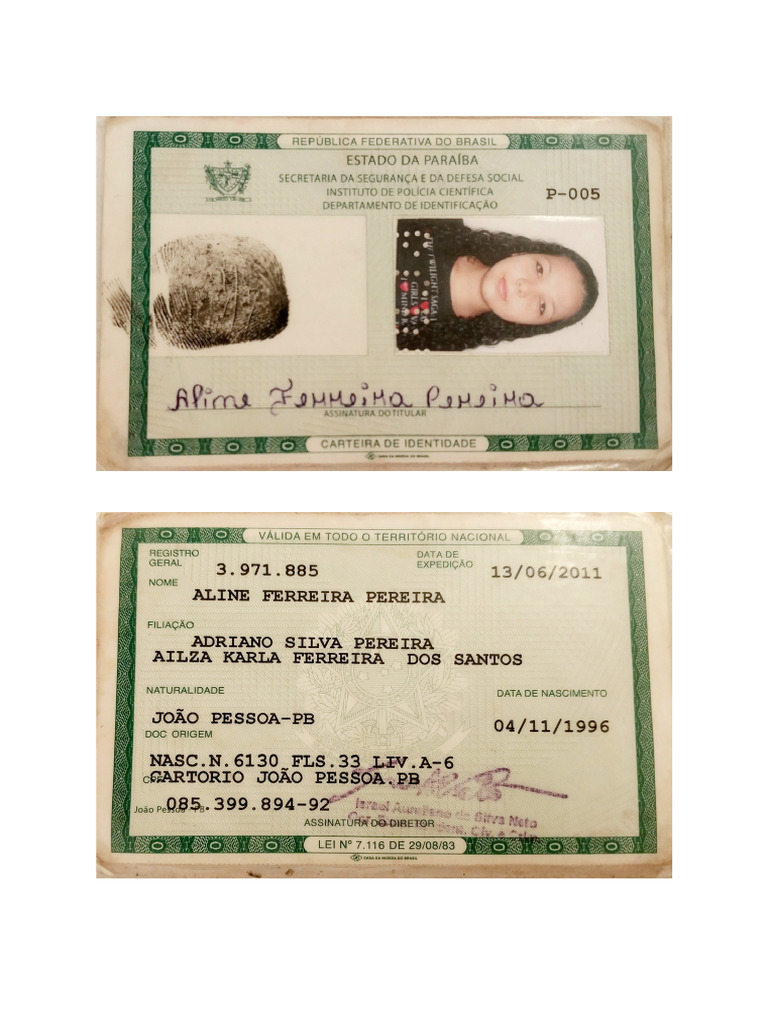 RG Frente e Verso | PDF