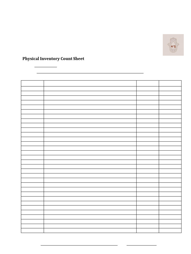 Physical Inventory Count Sheet Template | PDF