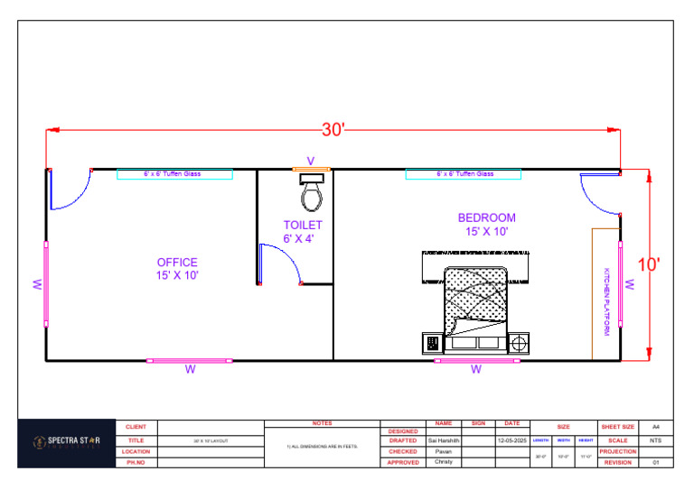 30x10 House Layout Design | PDF
