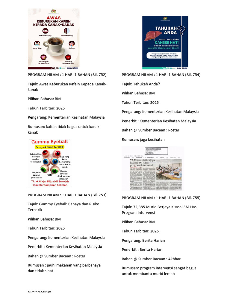 BAHAN BACAAN PROGRAM NILAM | PDF