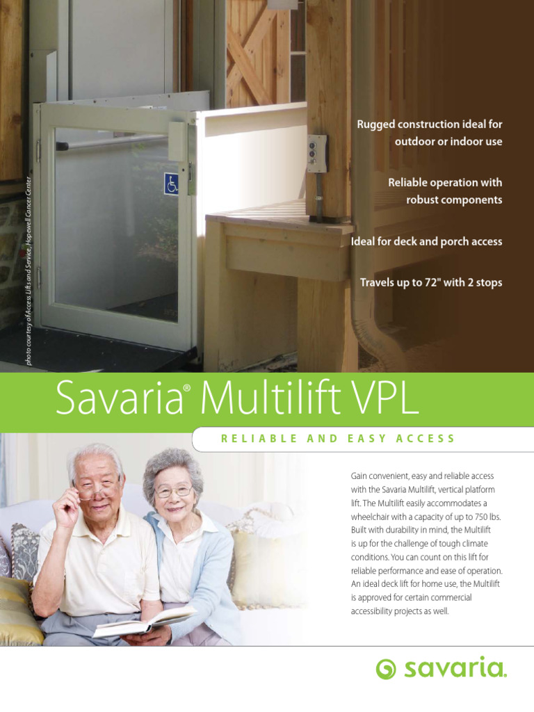 Savaria Multilift Brochure | PDF | Elevator | Manufactured Goods