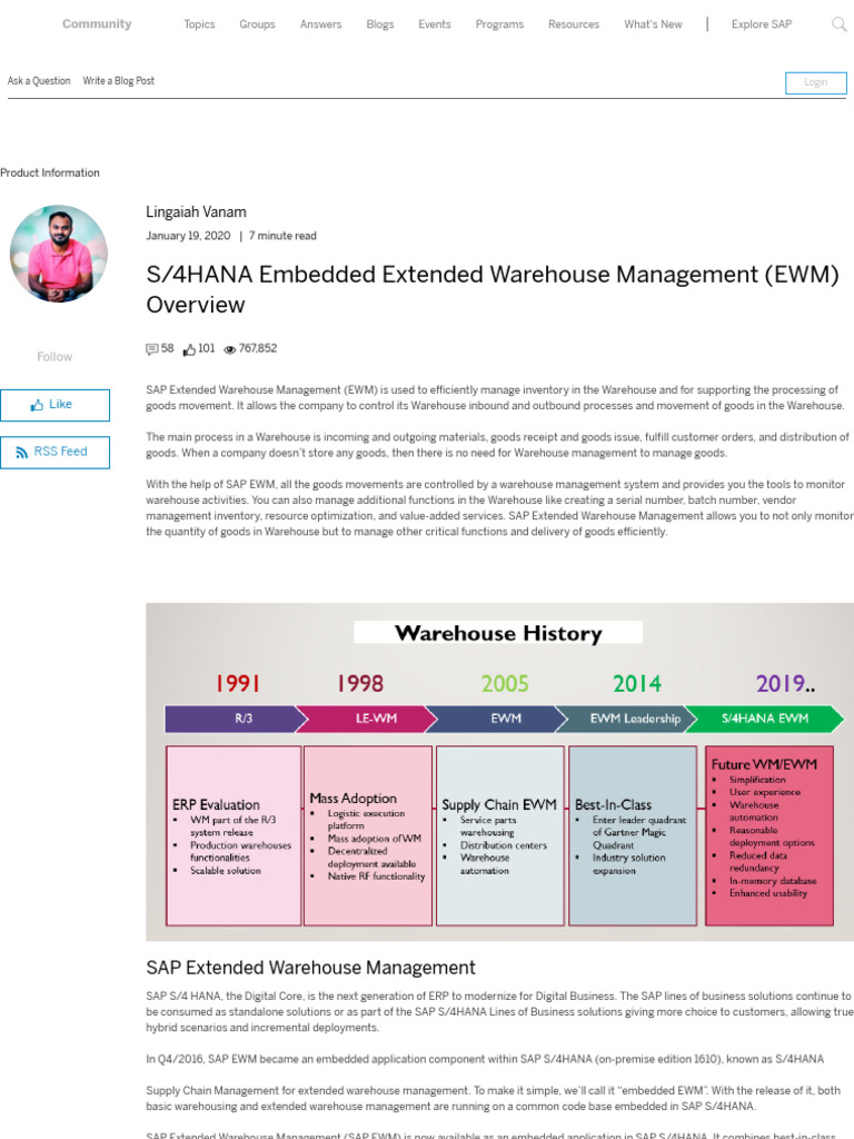 SAP EWM Overview in S/4HANA | PDF | Warehouse | Supply Chain Management