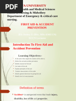 Objectives and Principles of First Aid | PDF | First Aid | Emergency