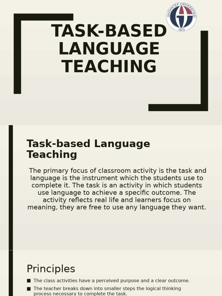 Task-Based Language Teaching | PDF