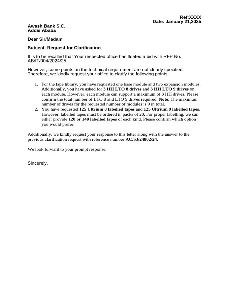 Clarification Request on RFP AB/IT/004/2024/25 | PDF