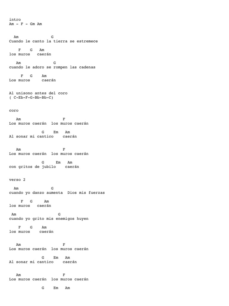 Los Muros Caerán - Letra y Acordes | PDF