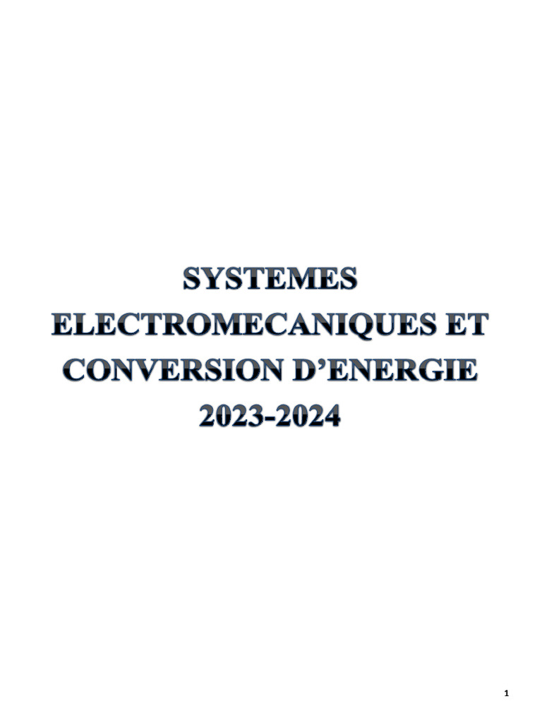 Cours Systèmes Électroméca Conv 2024 | PDF | Électricité | Champ magnétique
