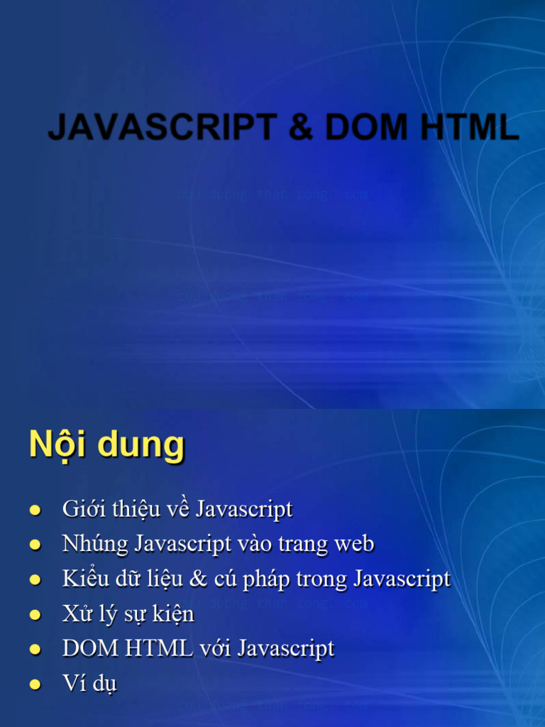 Lap Trinh Web Nguyen Huy Khanh Web1 07 Javascript (Cuuduongthancong - Com) | PDF