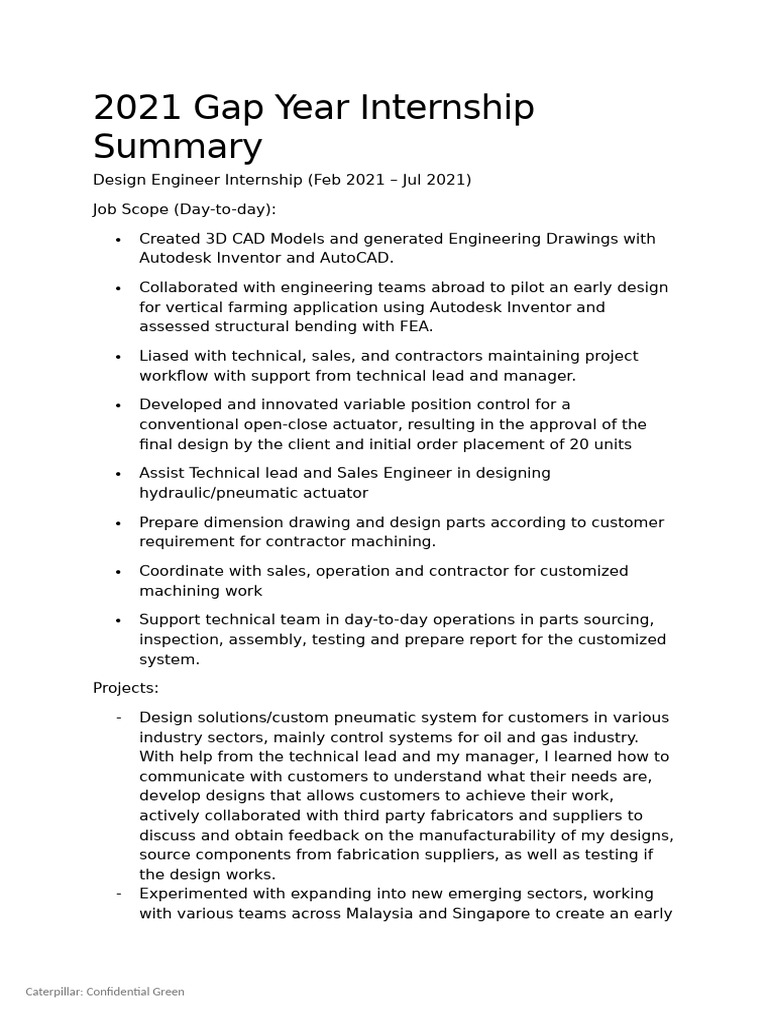 (Y1Q1-Q2) Internship Summary | PDF | Autodesk