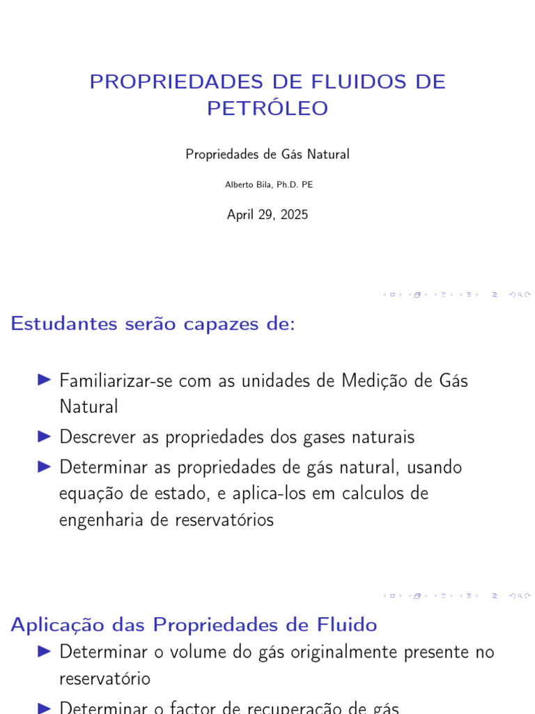 ProFlu Aula 6 Propriedades de Gas Natural | PDF | Gases | Densidade