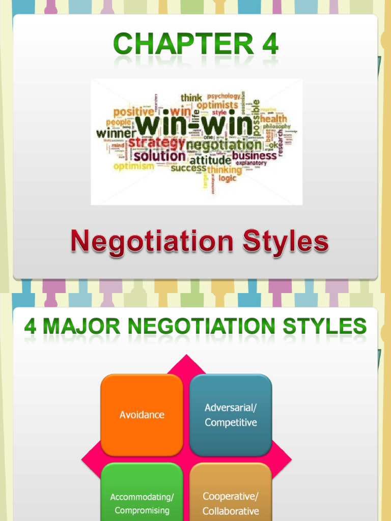 CHPT 4 - Negotiation Style | PDF