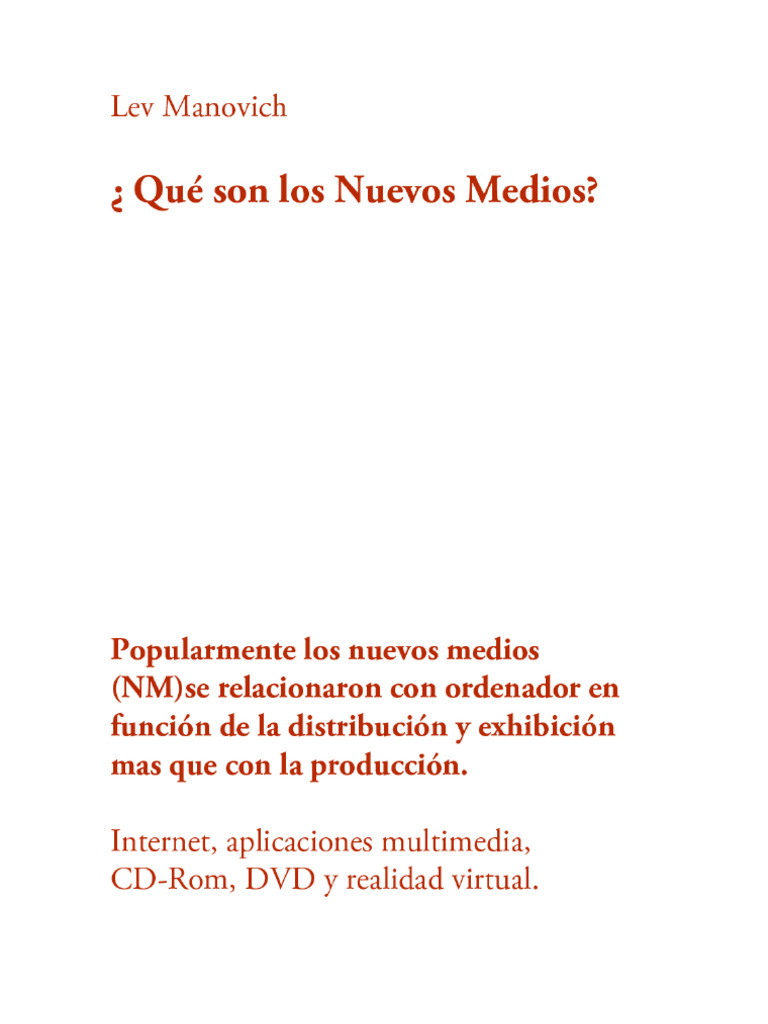 Manovich Principios | PDF
