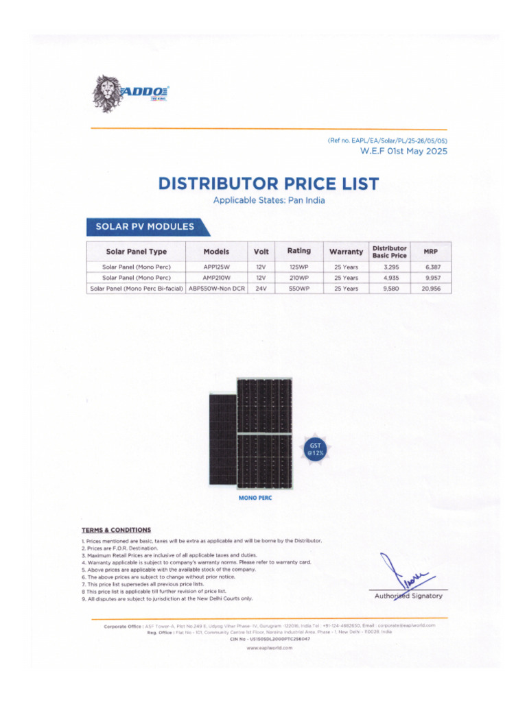 Addo Solar Panel PL May-25 | PDF
