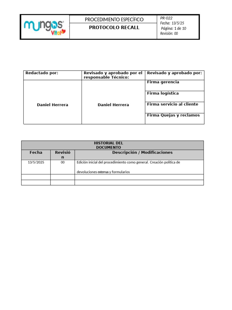 Manual Recall FINAL V3 | PDF | Alimentos | Business