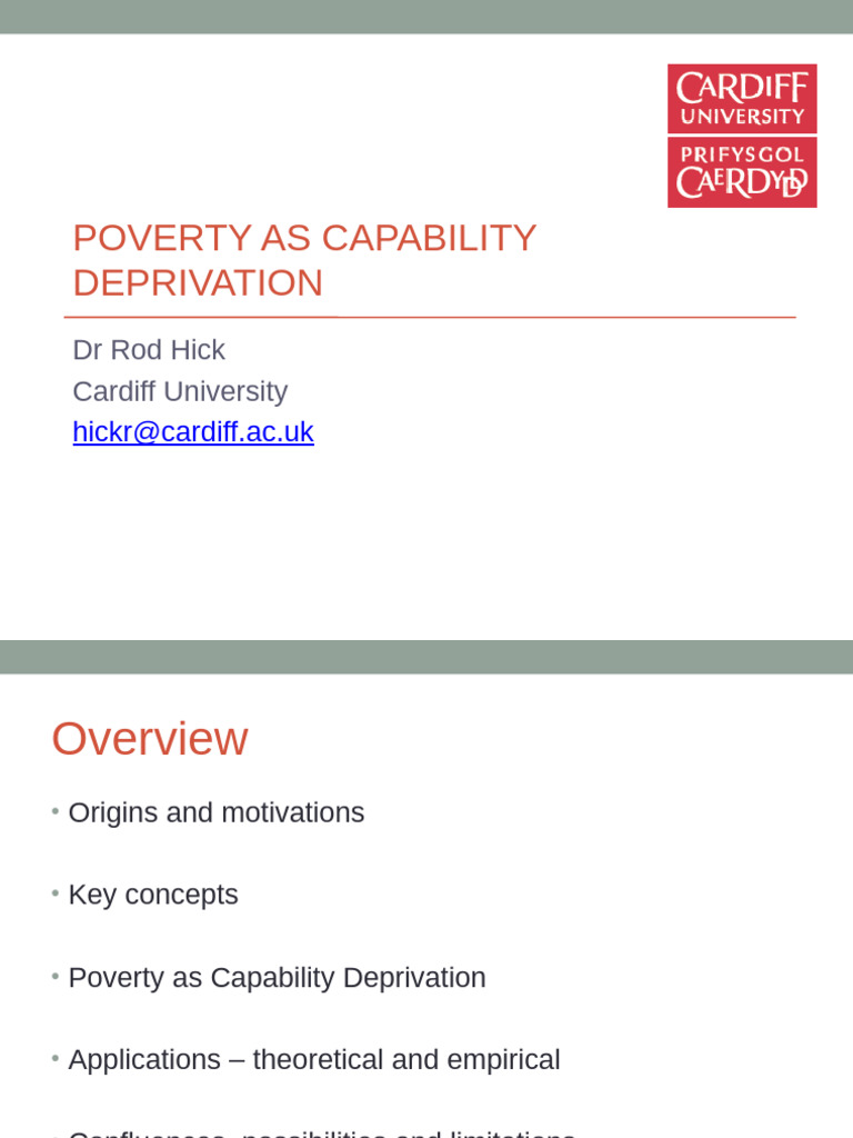 Poverty As Capability Deprivation - Rod Hick - 15th - 0 | PDF | Poverty ...