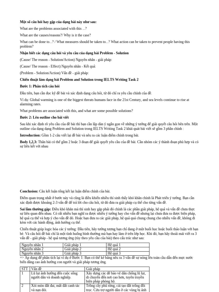 Essay Type - Part 2 - Cause and Solution | PDF