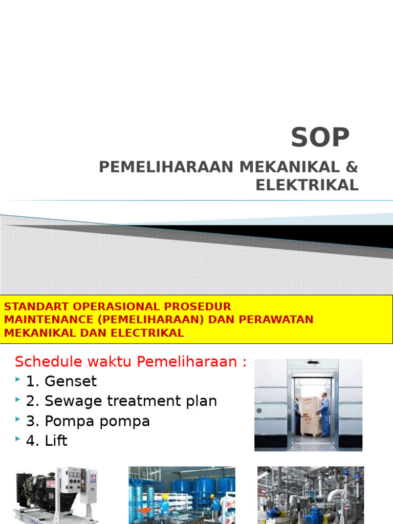 7.SOP Pemeliharaan ME | PDF
