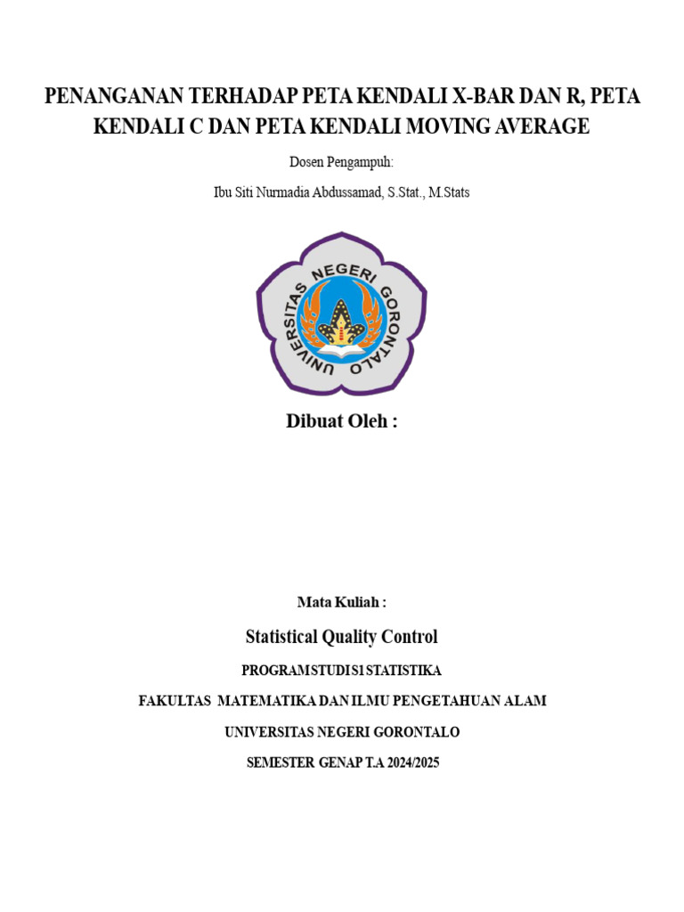 Analisis Peta Kendali X-Bar, C, MA | PDF