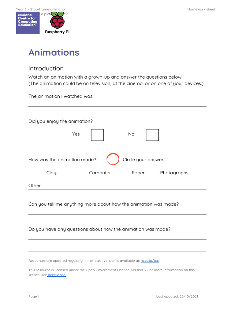 L1 Homework - Stop-Frame Animation | PDF