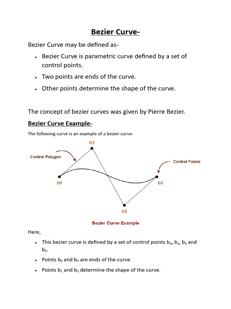Cubic Bezier Curve Overview | PDF | Curve | Line (Geometry)